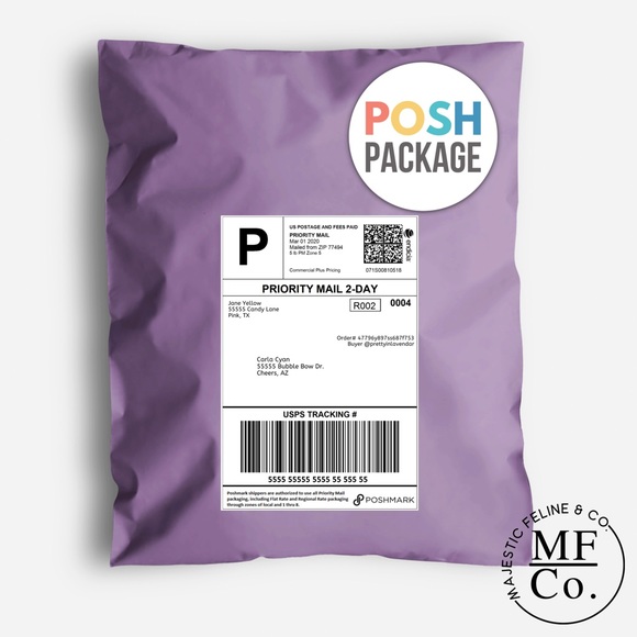 Majesticfeline | Office | 96 Posh Packaging Stickers Labels Poshmark ...